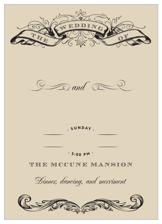 Victorian Wedding Invitations - Match Your Color & Style Free!