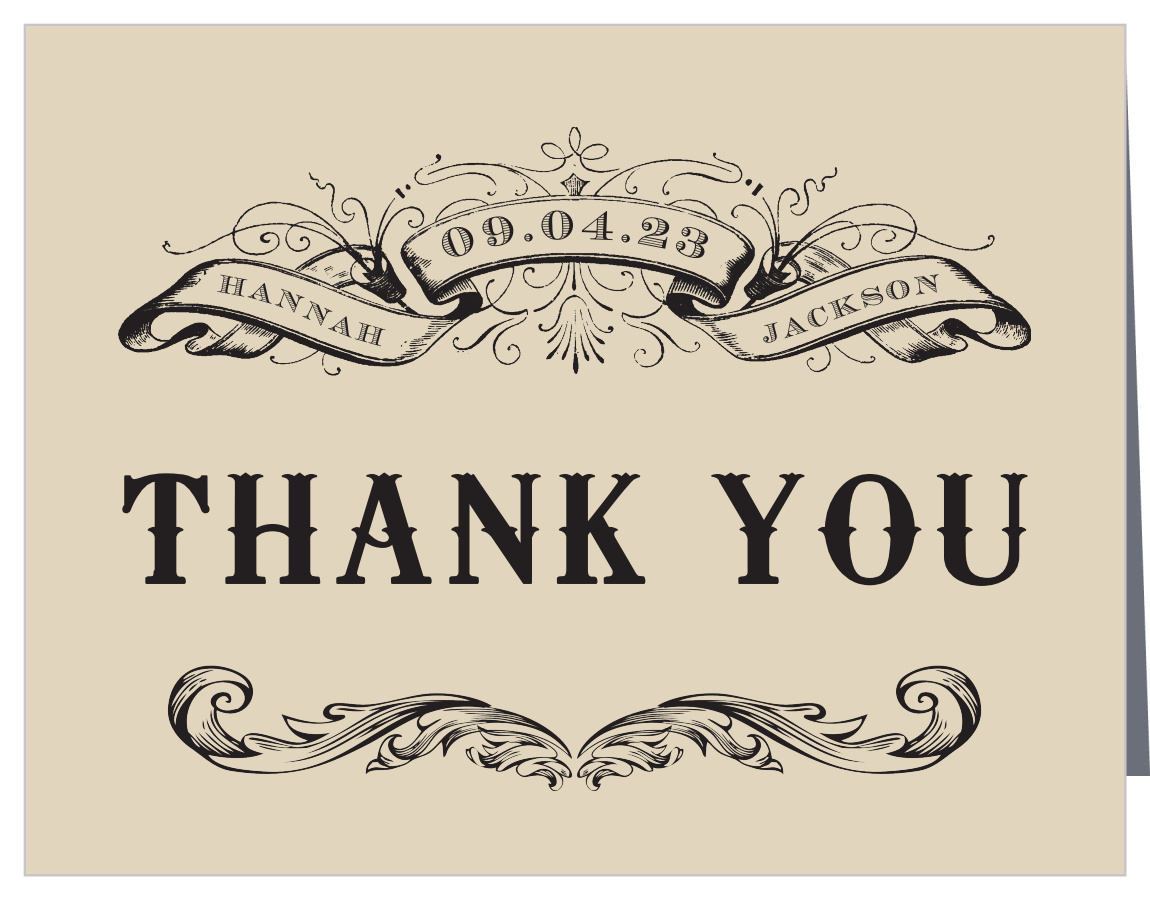 Victorian Type Wedding Thank You Cards by Basic Invite