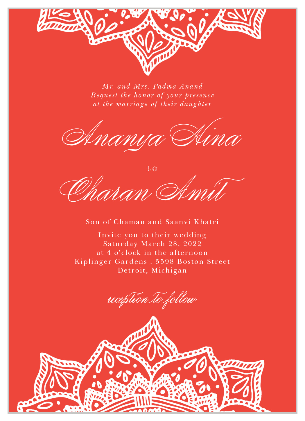 Indian Mandala Wedding Invitations by Basic Invite