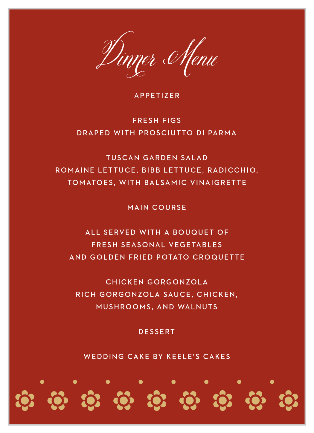 Spanish Garden Wedding Menus by Basic Invite
