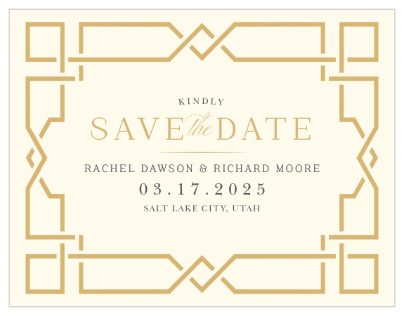 Emerald Border Save the Date Magnets by Basic Invite