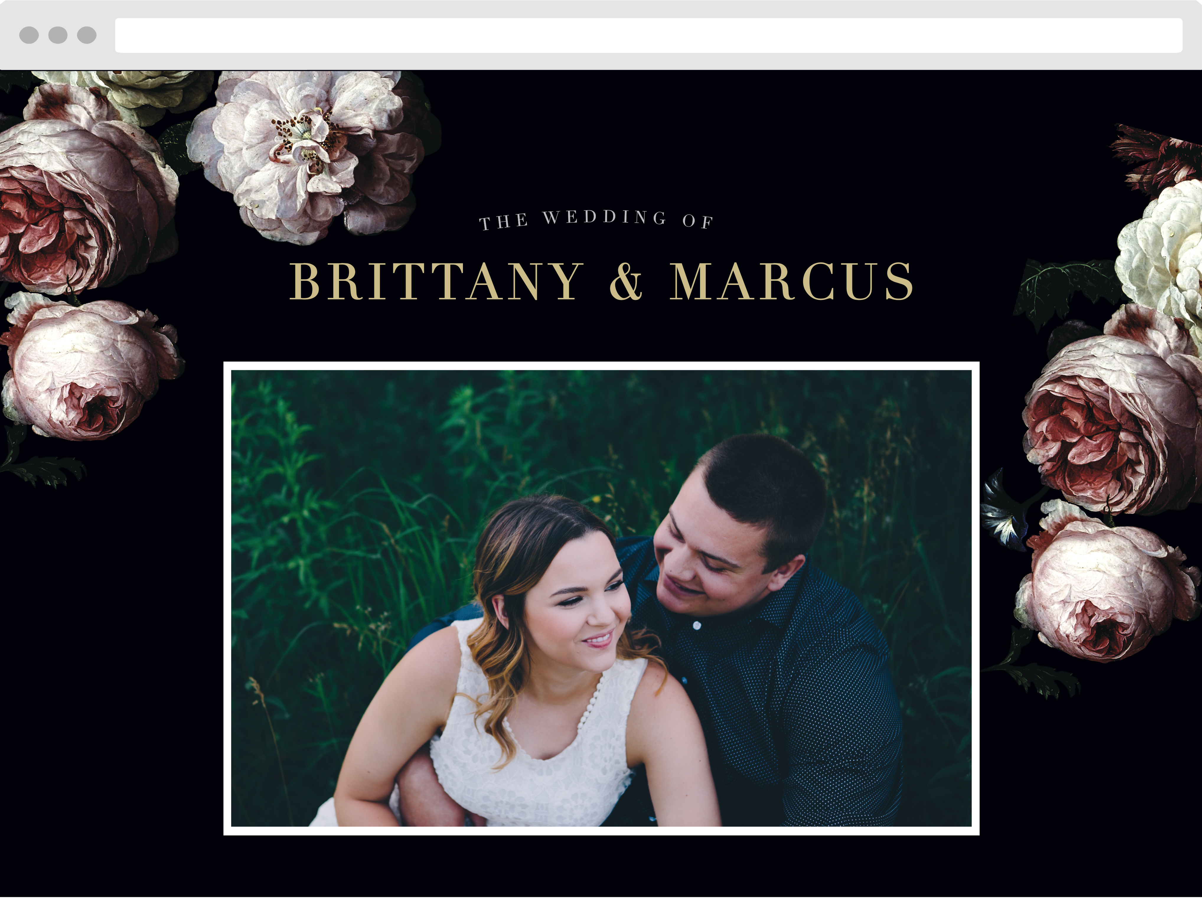 Moody Florals Wedding Invitations by Basic Invite