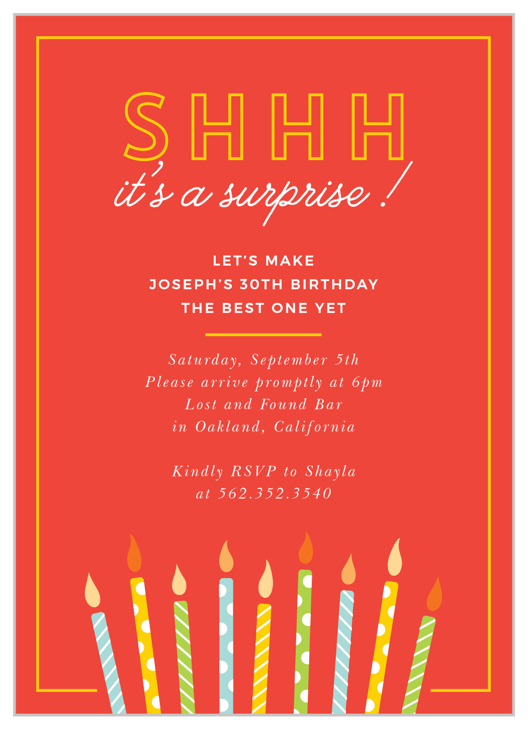 Candle Surprise Milestone Birthday Invitations By Basic Invite