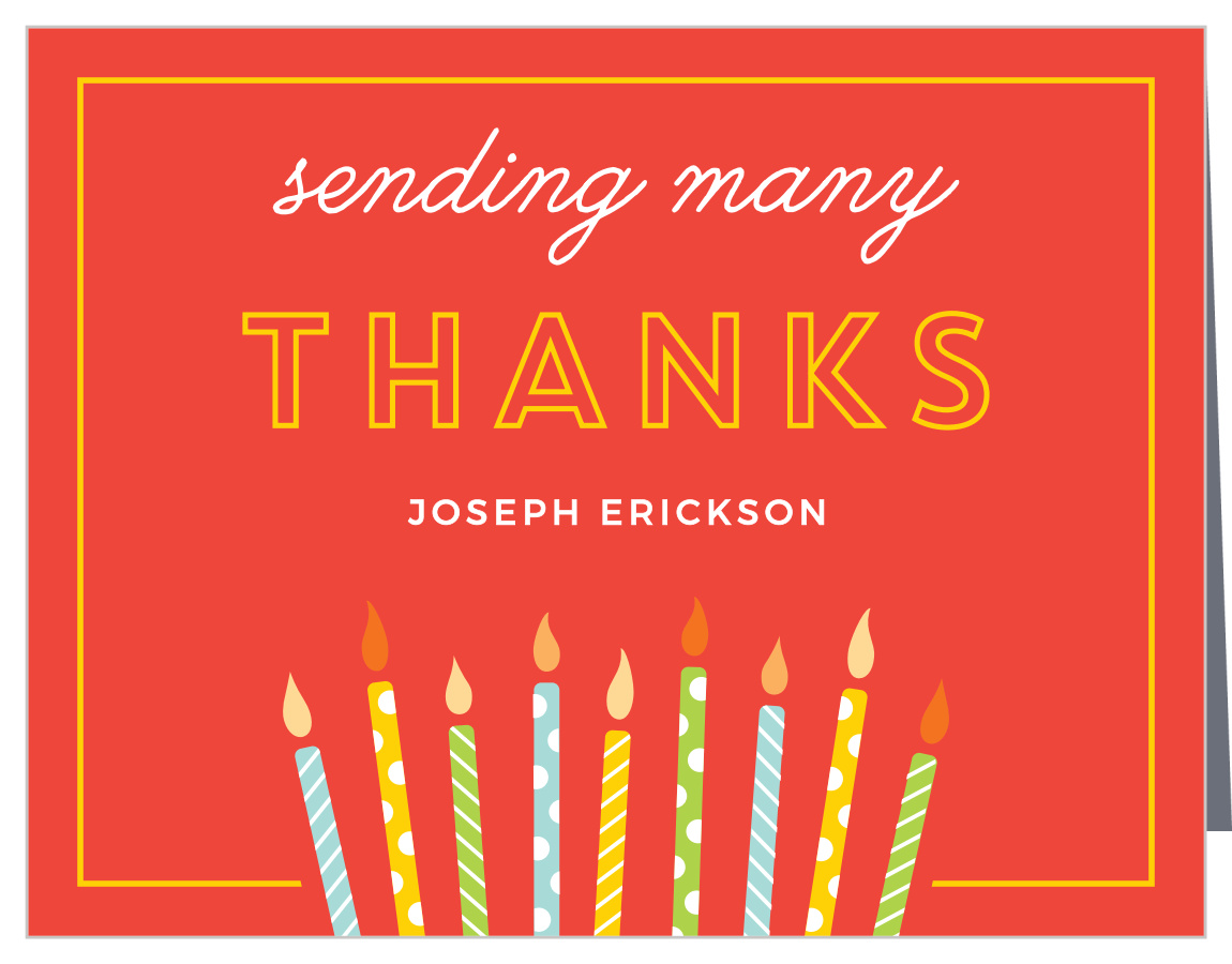 Candle Surprise Milestone Birthday Thank You Cards By Basic Invite
