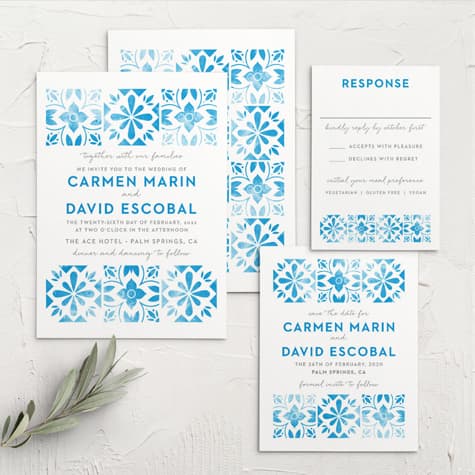 B Invitations Mexican Tiles Talavera Tile Invite Etsy