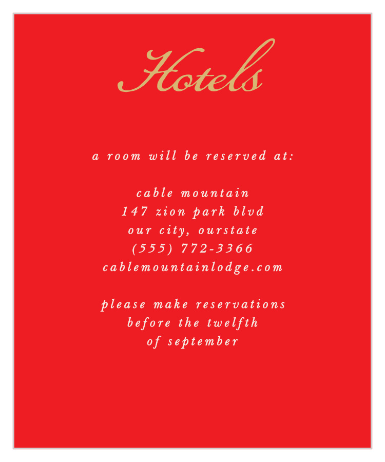 India Ombre Accommodation Cards by Basic Invite