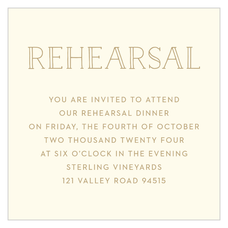 Filigree Frame Rehearsal Cards by Basic Invite