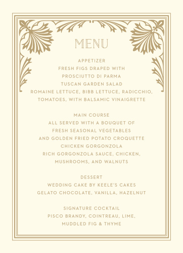 Wedding Menus | Design Your Menu Cards Instantly Online!
