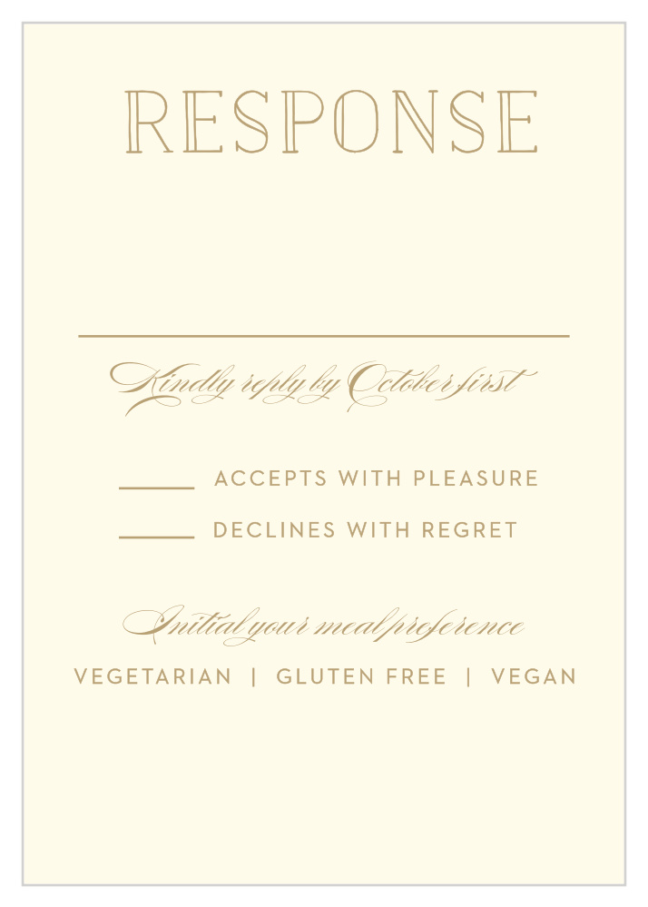 Filigree Frame Response Cards by Basic Invite