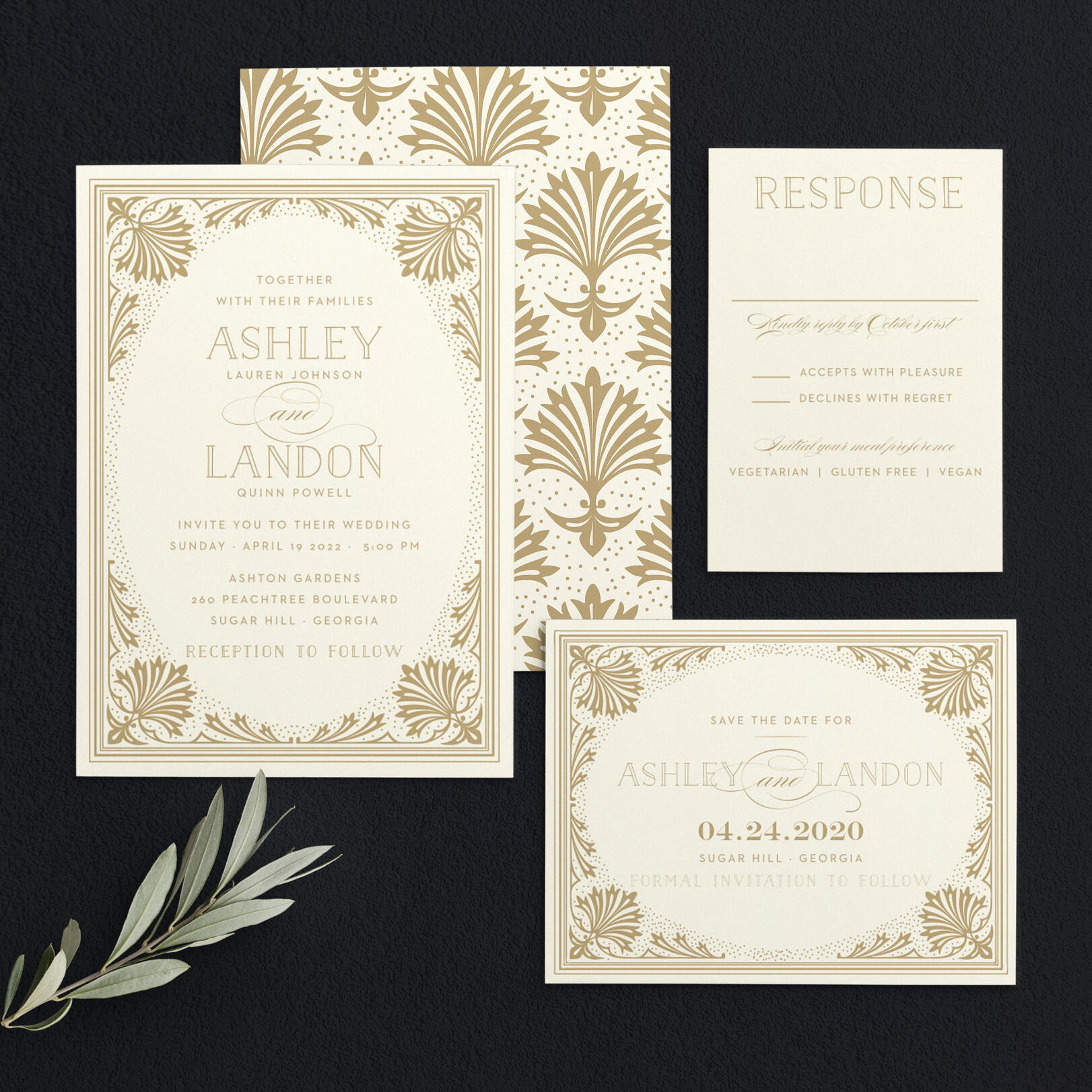 Filigree Frame Response Cards by Basic Invite