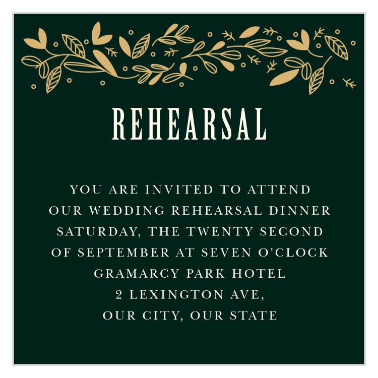 Autumn Forest Rehearsal Cards by Basic Invite