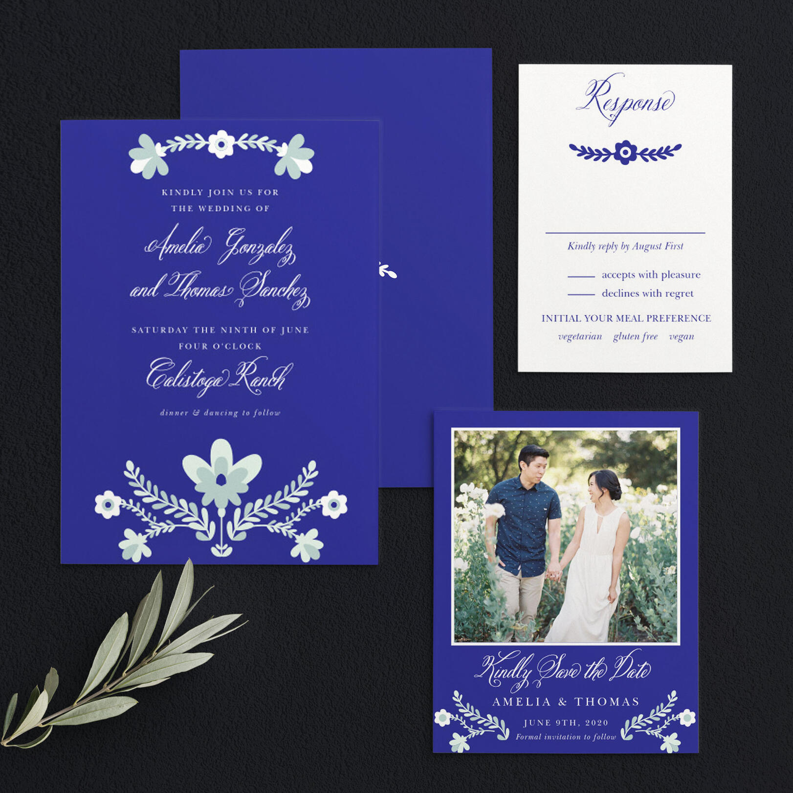 Festive Florals Wedding Invitations by Basic Invite