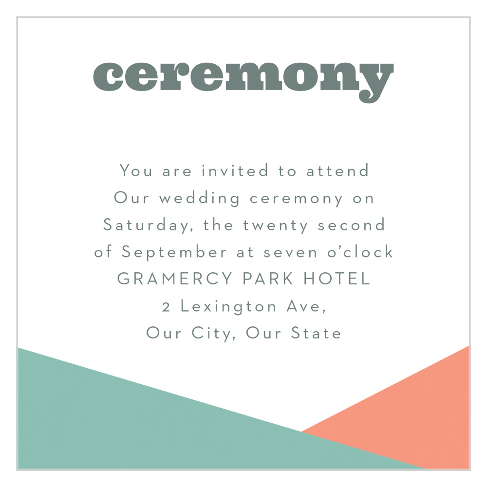 Modern Minimalist Ceremony Cards by Basic Invite