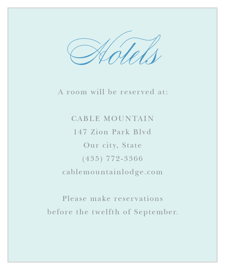 Watercolor Star Accommodation Cards by Basic Invite