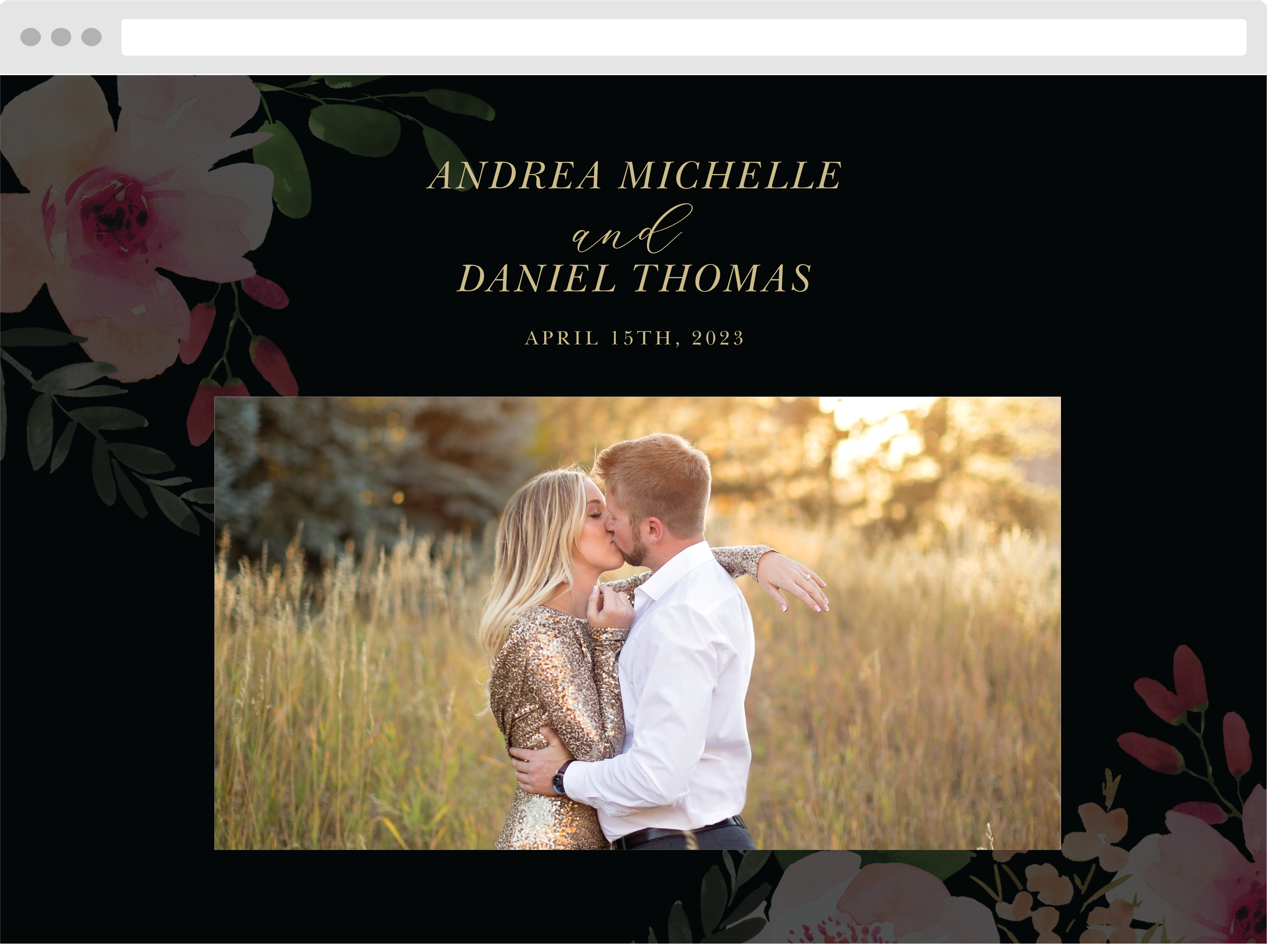 Gothic Flowers Wedding Website by Basic Invite