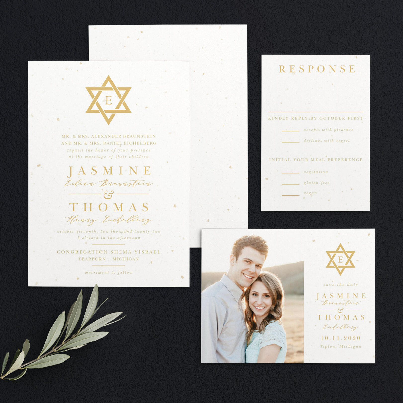 Jewish Star Wedding Invitations by Basic Invite