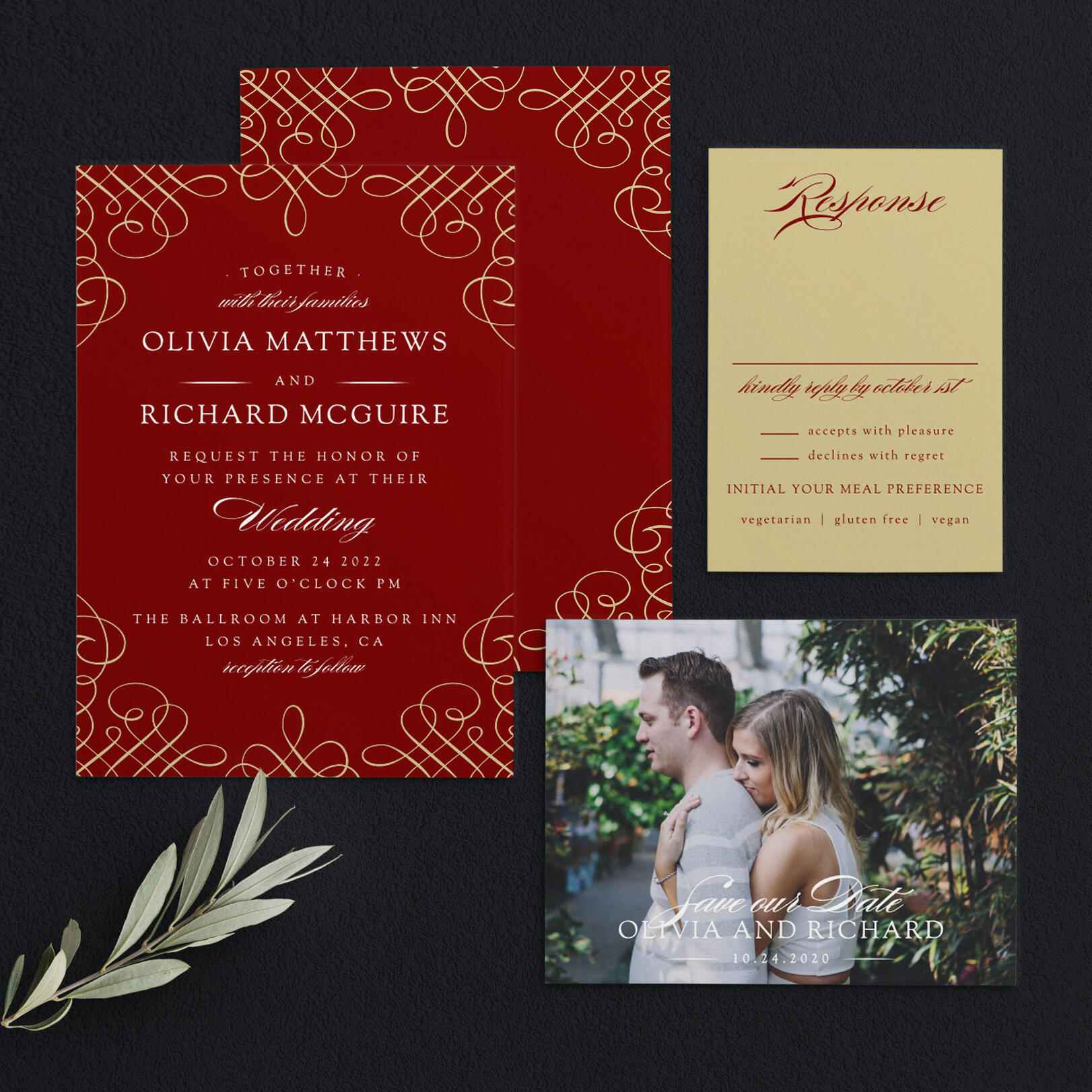 Ornate Border Response Cards by Basic Invite