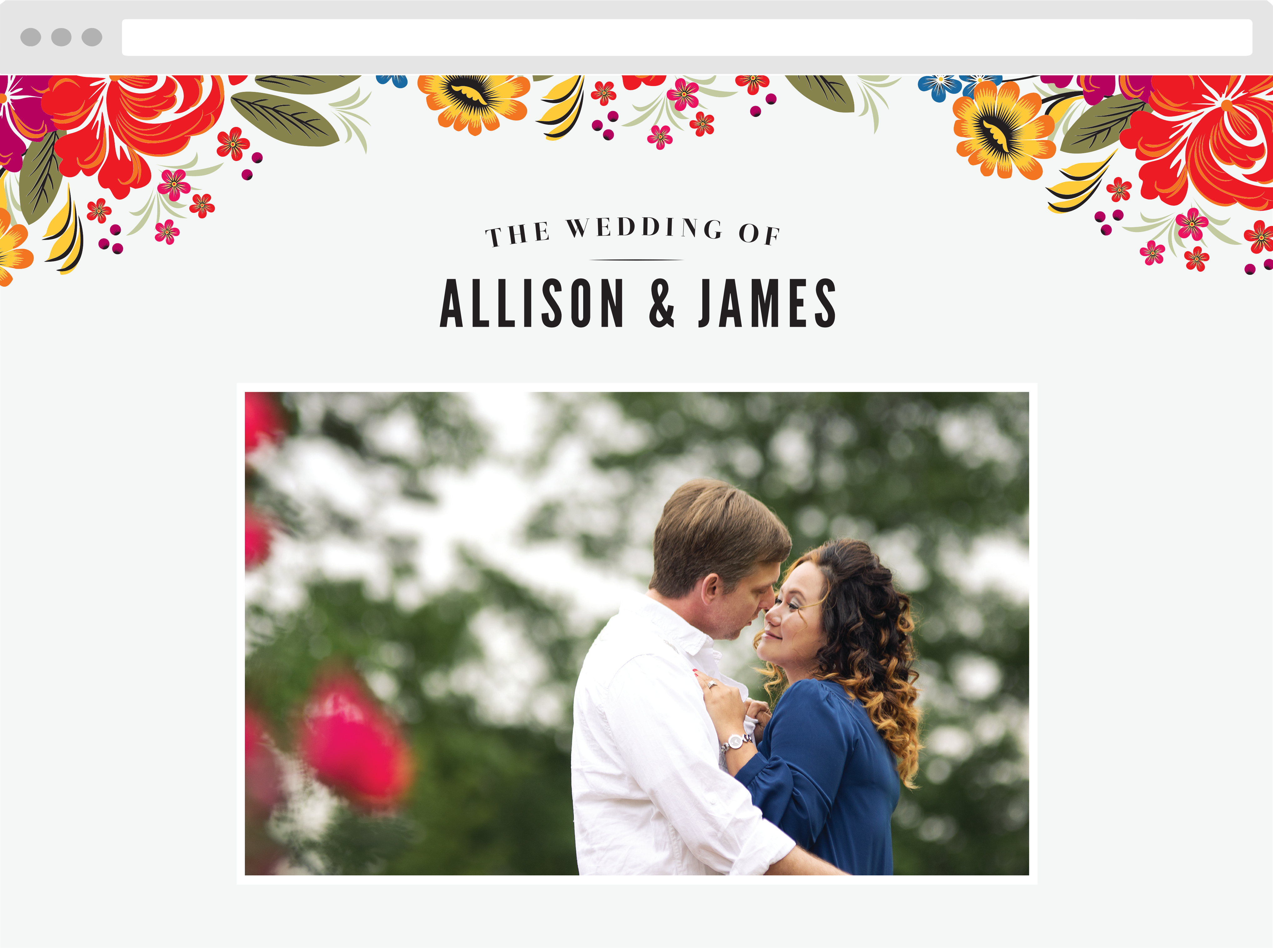 Spanish Florals Wedding Website by Basic Invite