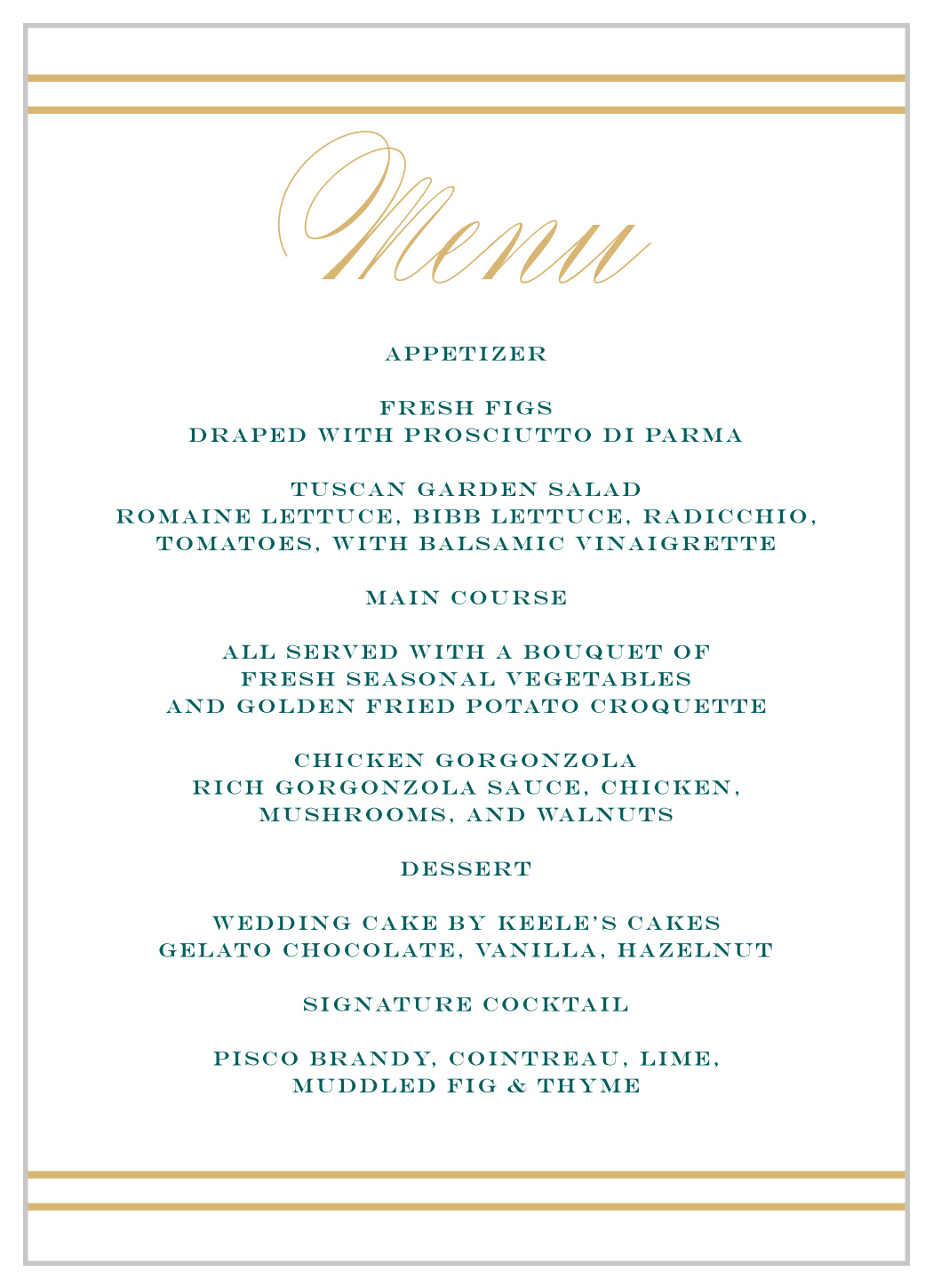 Irish Cross Wedding Menus by Basic Invite