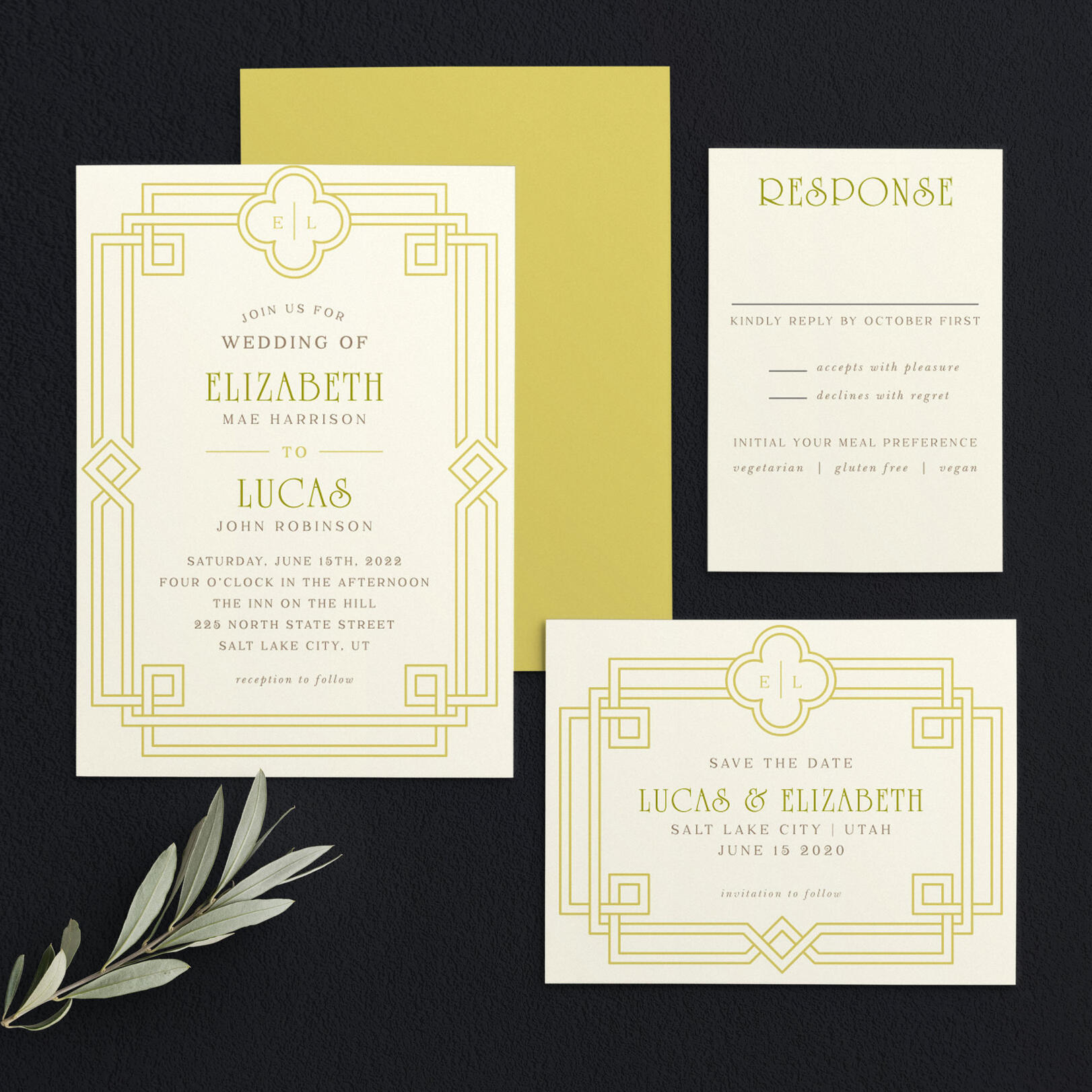 Irish Deco Response Cards by Basic Invite