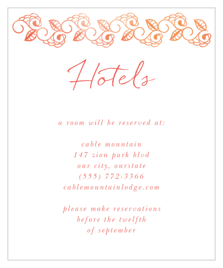 Painted Love Accommodation Cards by Basic Invite