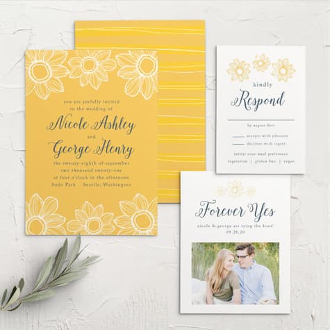 Sunflower Nuptials Wedding Invitations by Basic Invite