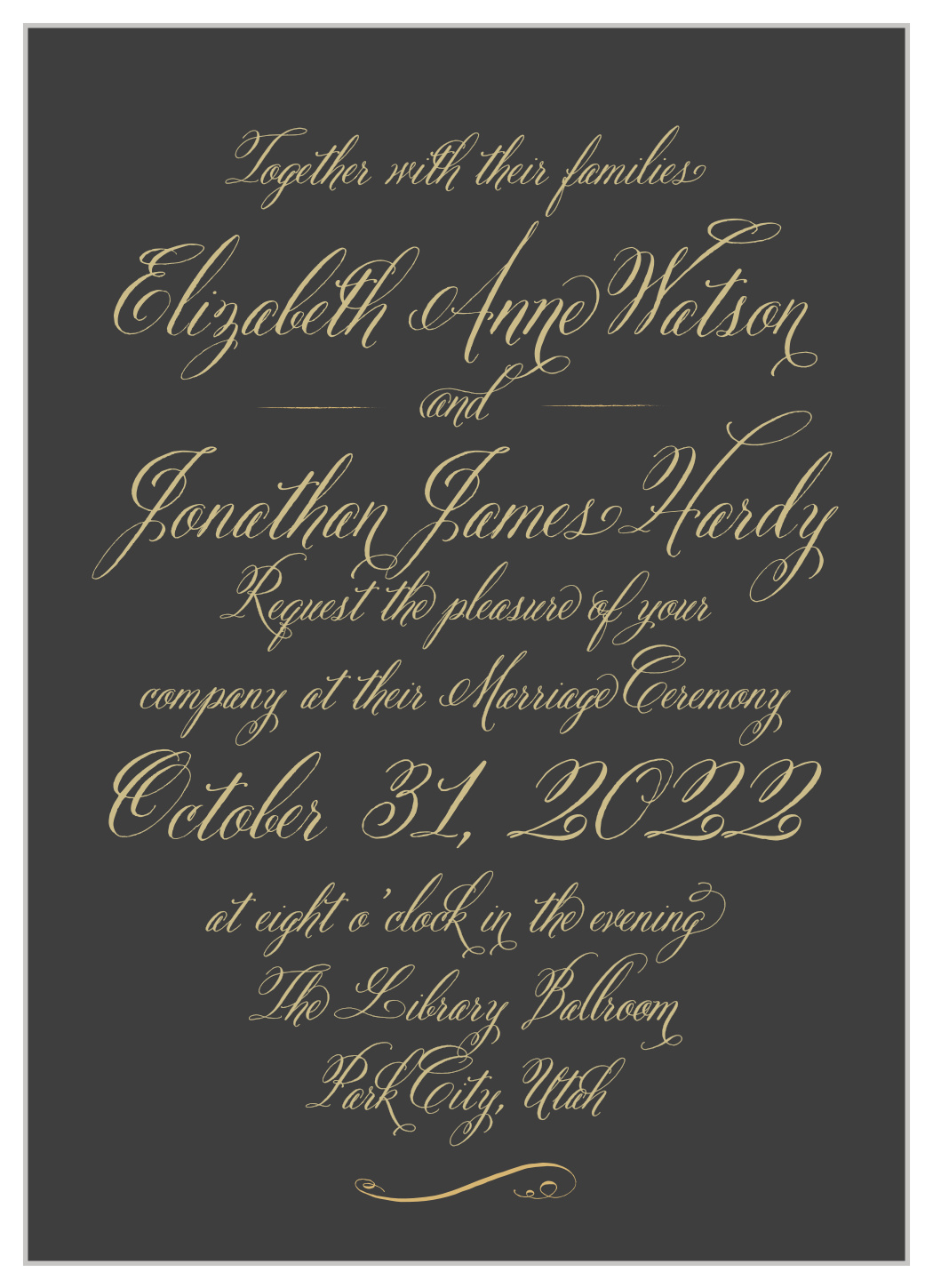 Gothic Script Wedding Invitations by Basic Invite