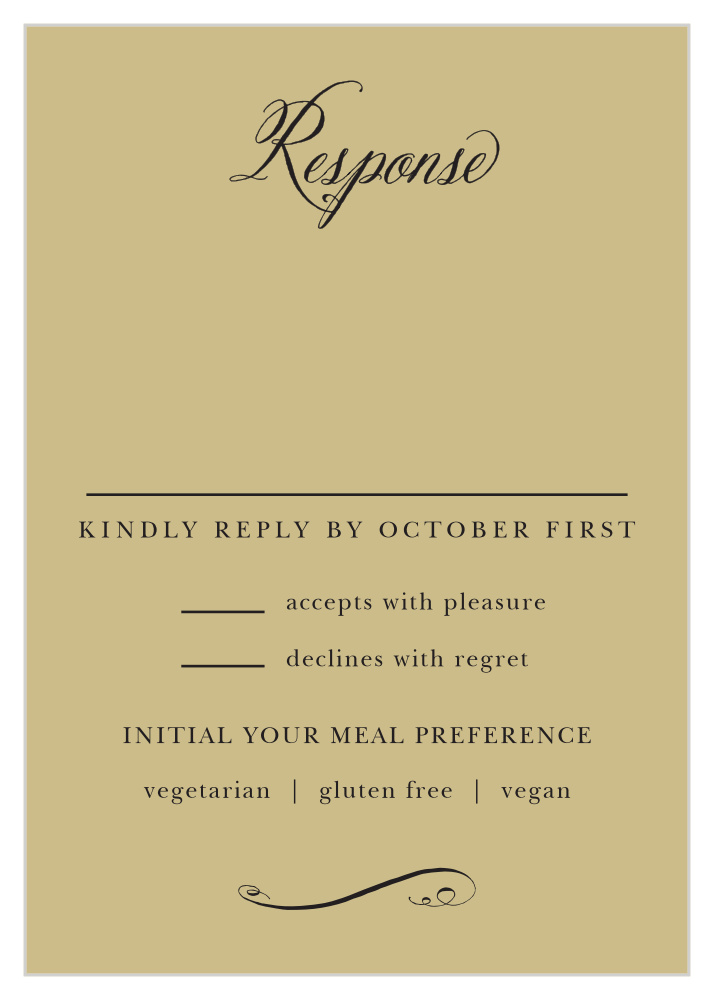 Gothic Script Response Cards by Basic Invite
