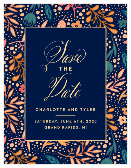 Unique Botanicals Save the Date Cards by Basic Invite