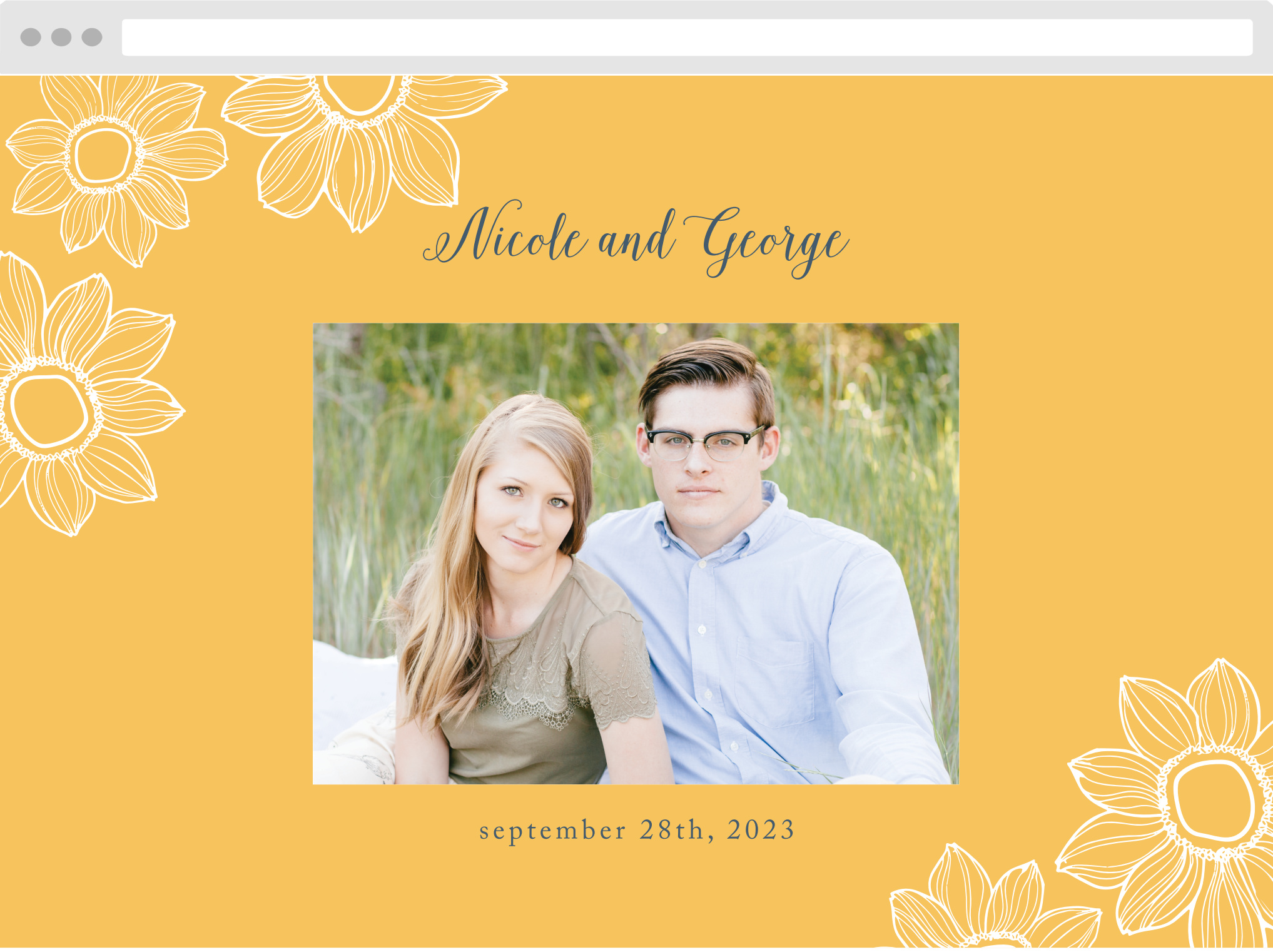 Sunflower Nuptials Save the Date Cards by Basic Invite