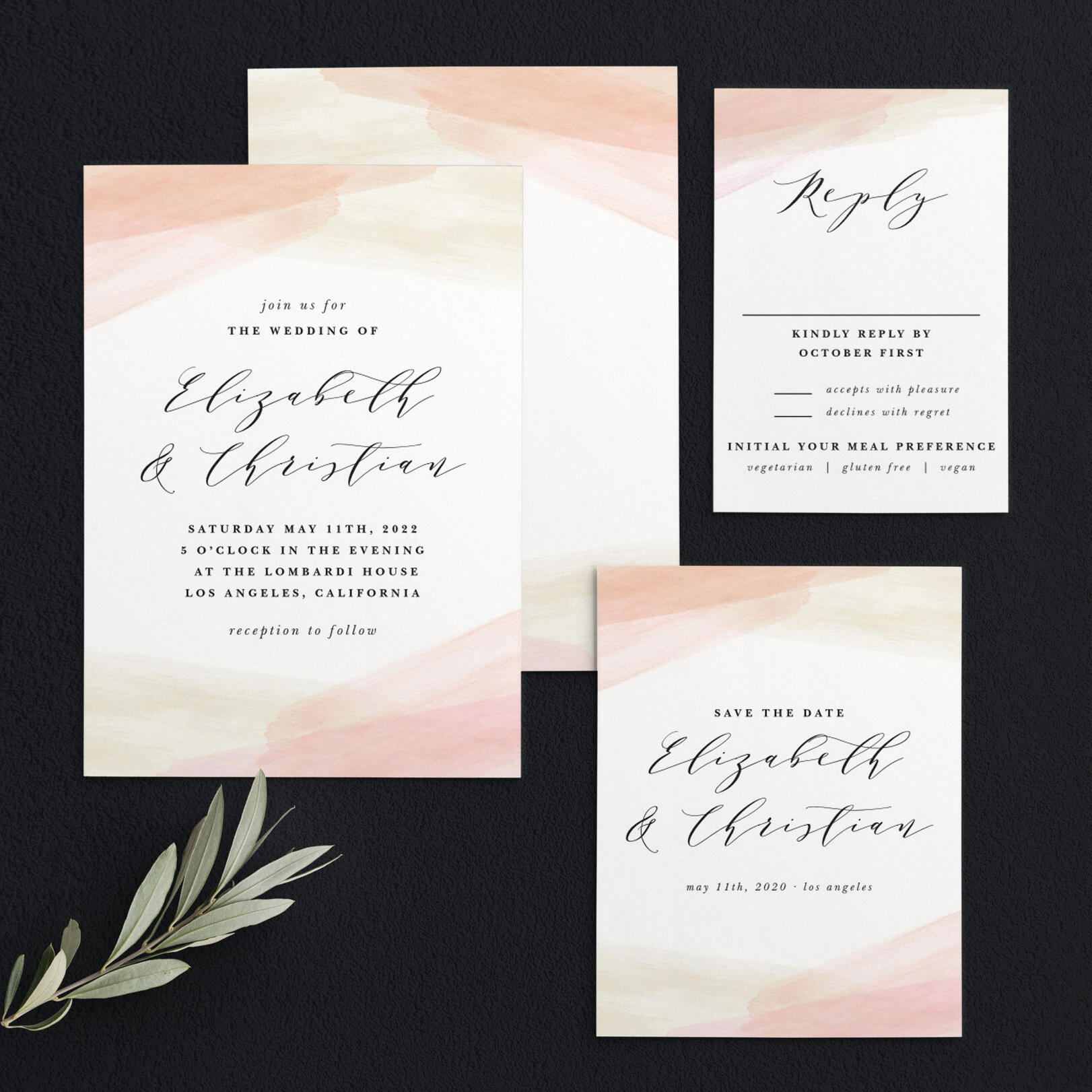 Paint Overlay Save the Date Cards by Basic Invite