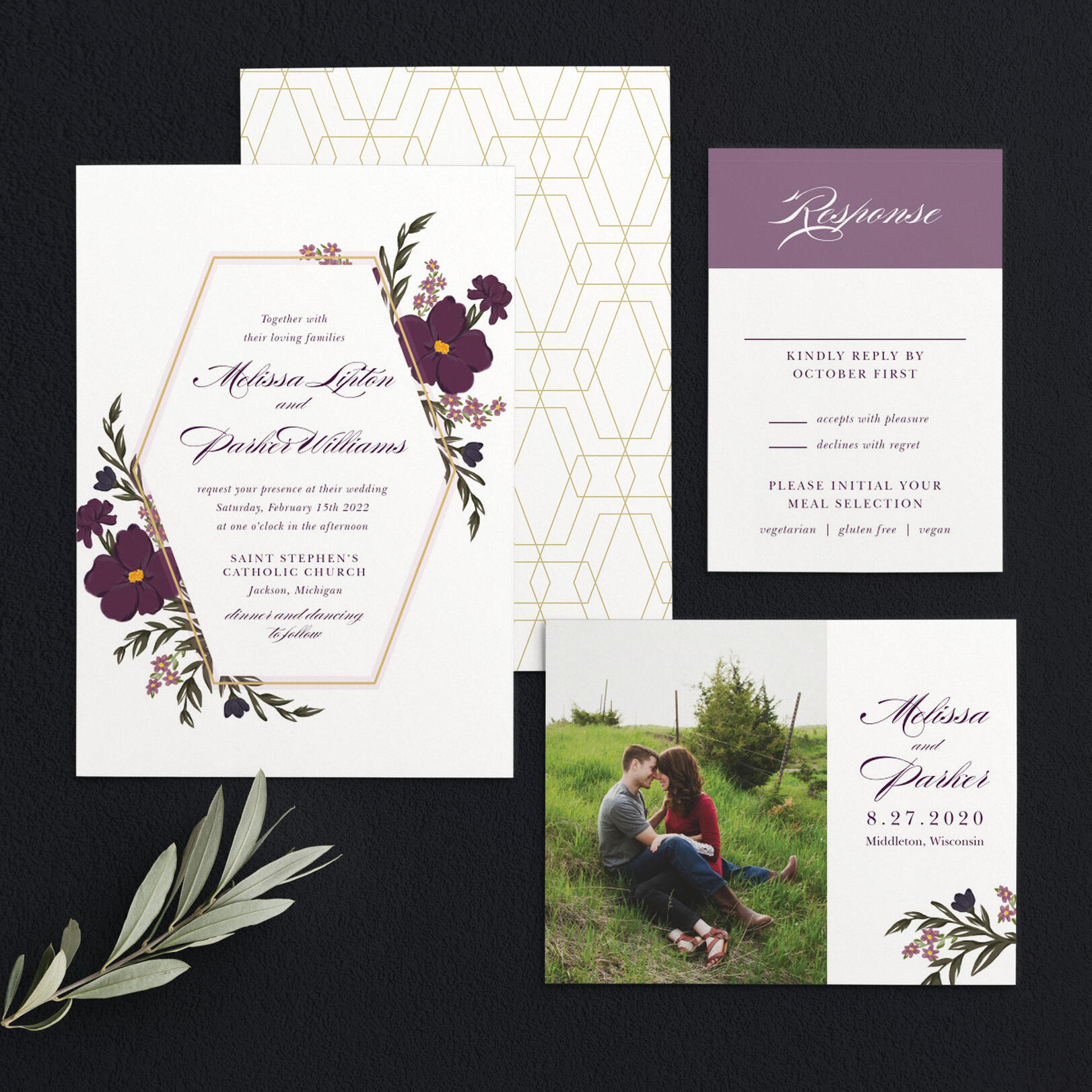 Blooming Frame Save the Date Cards by Basic Invite
