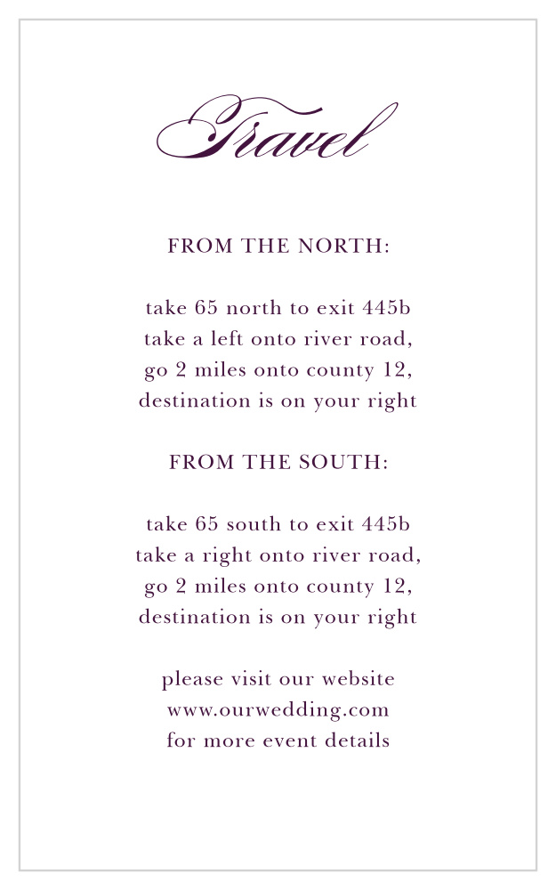 Blooming Frame Direction Cards by Basic Invite