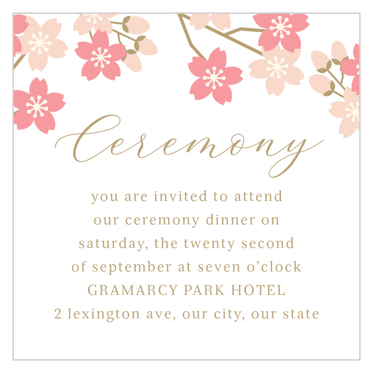 Sweet Blossoms Ceremony Cards by Basic Invite
