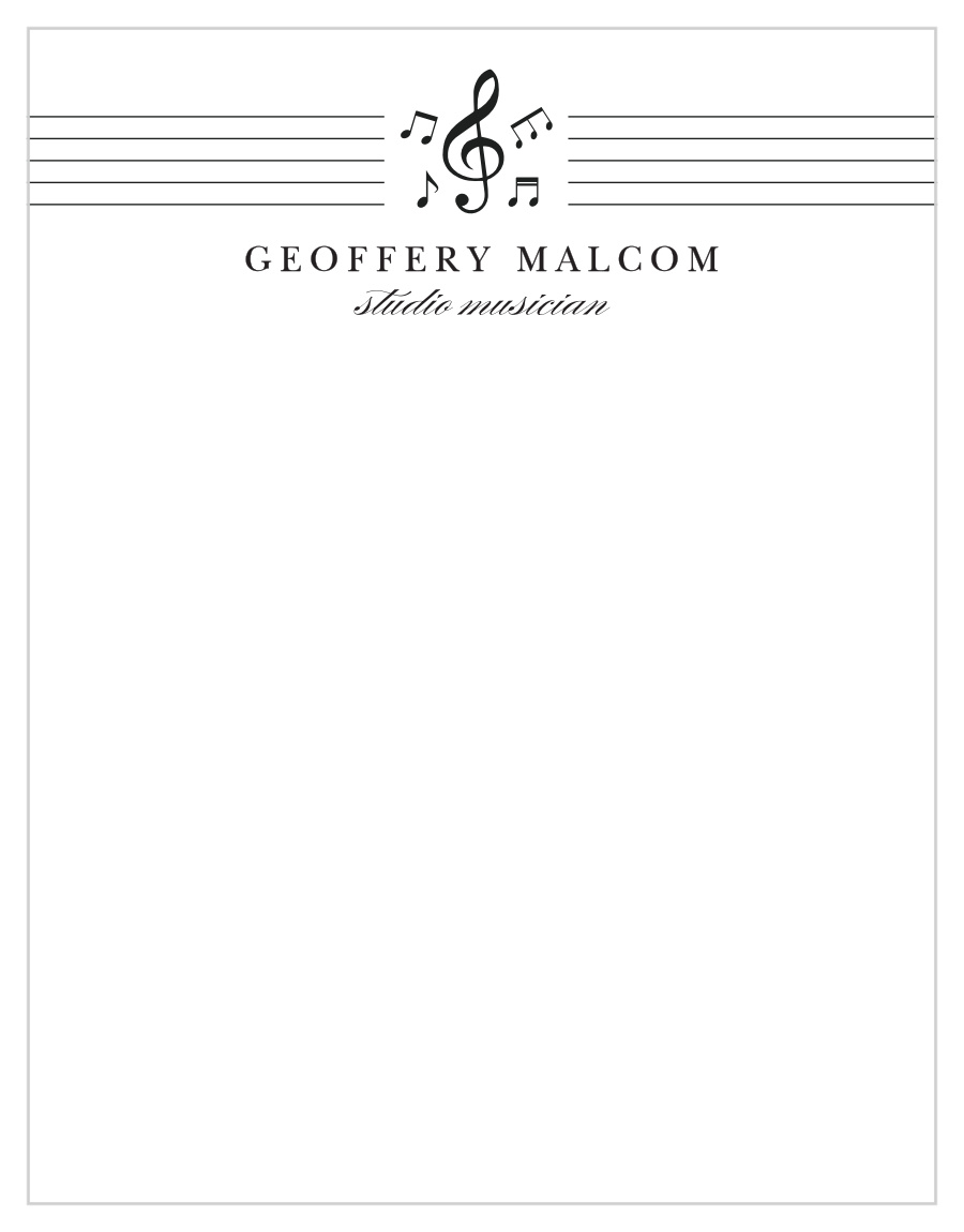 Music Notes Business Stationery by Basic Invite