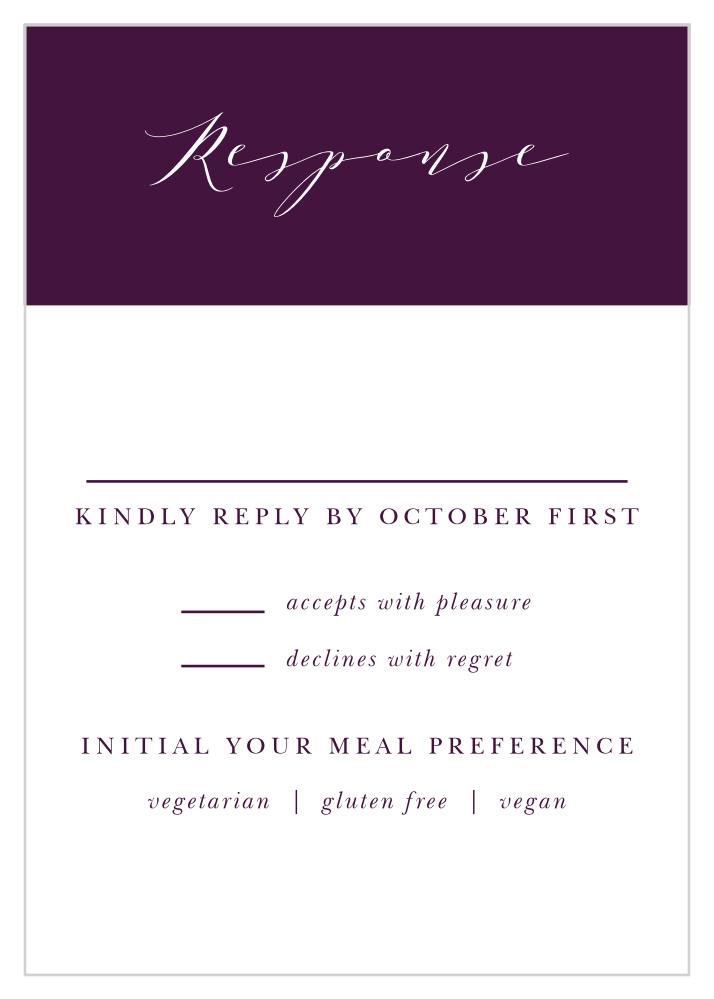 Grape Peonies Response Cards by Basic Invite