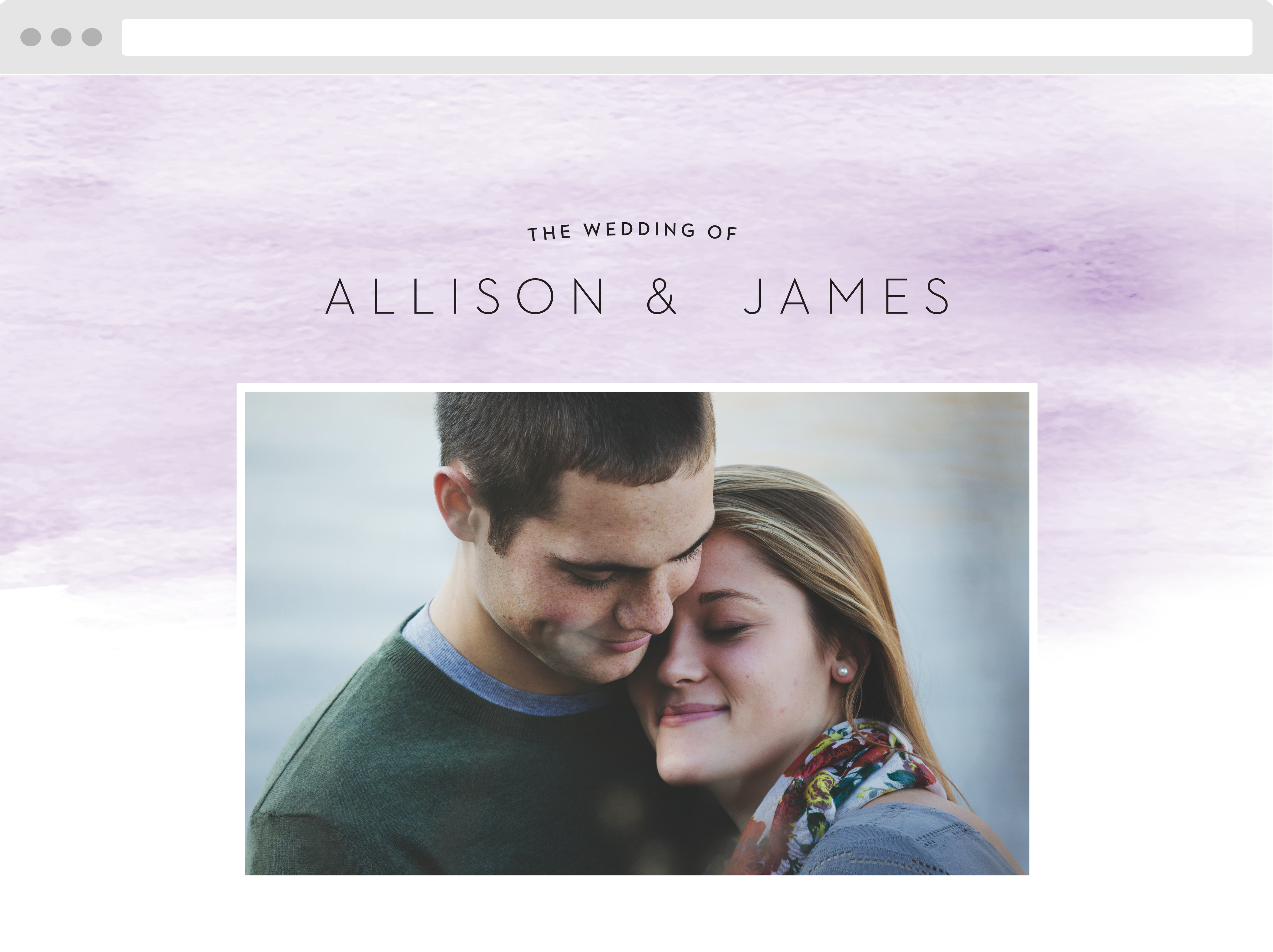 Simple Brushstroke Wedding Website by Basic Invite