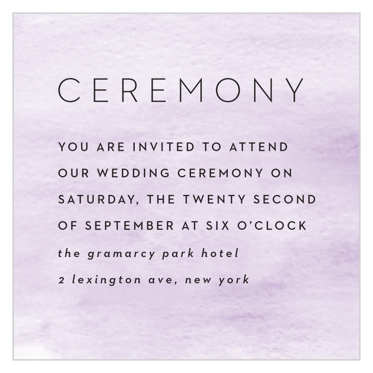 Simple Brushstroke Ceremony Cards by Basic Invite