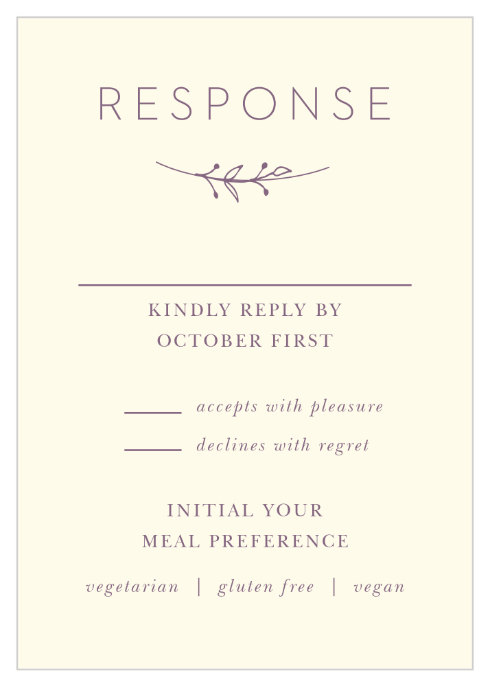 Gilded Wreath Response Cards by Basic Invite