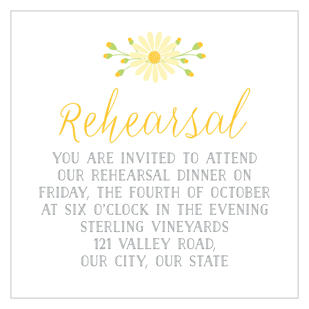 Daisy Frame Wedding Invitations by Basic Invite