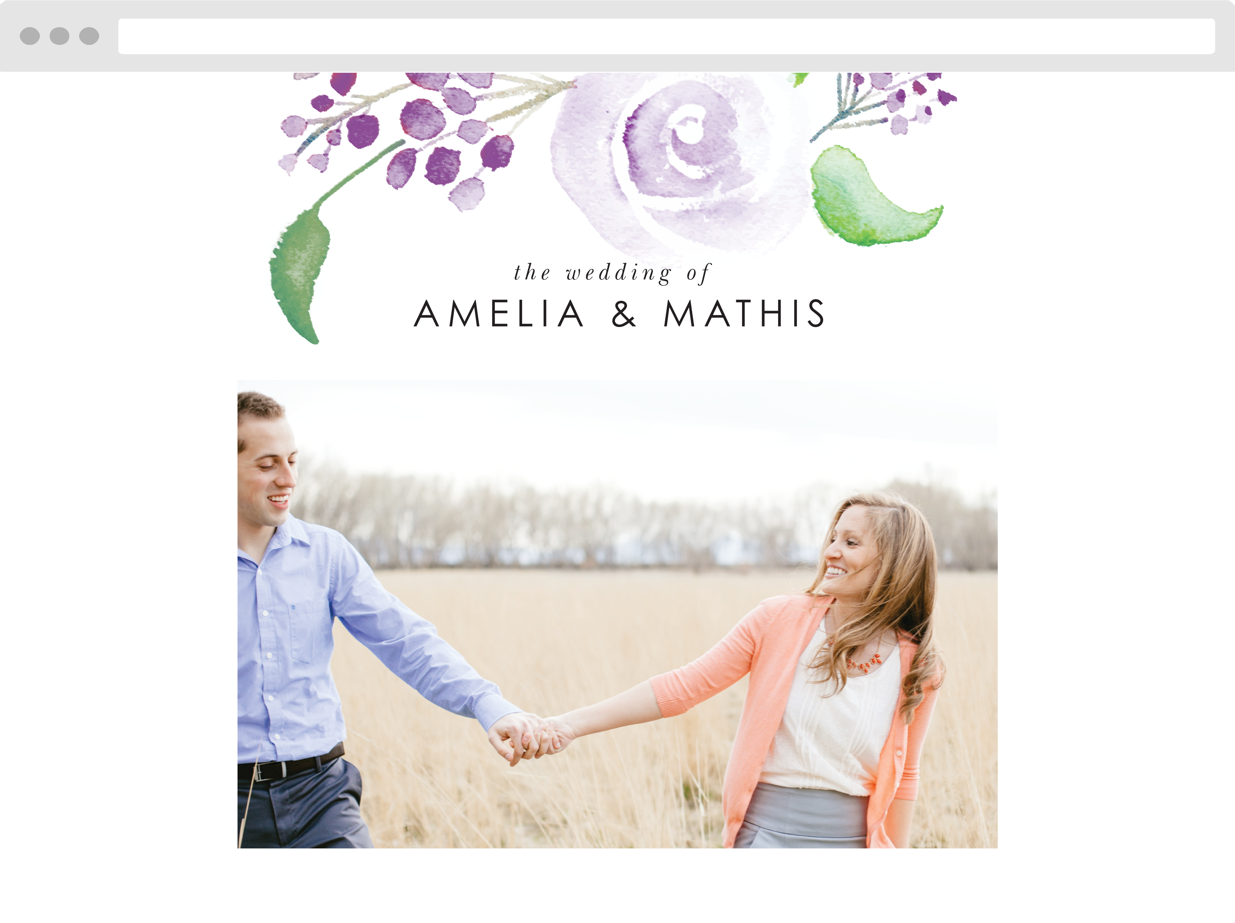Mauve Florals Wedding Invitations by Basic Invite