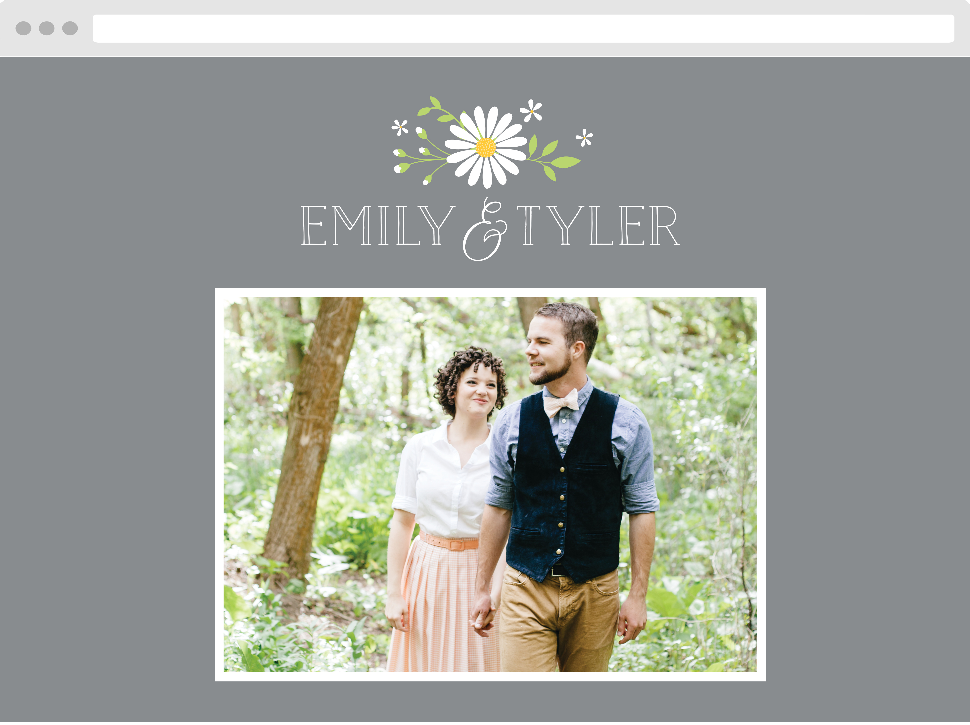 Daisy Frame Wedding Invitations by Basic Invite