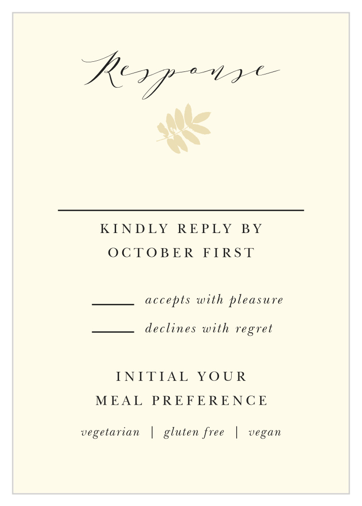 Gilded Leaf Response Cards by Basic Invite