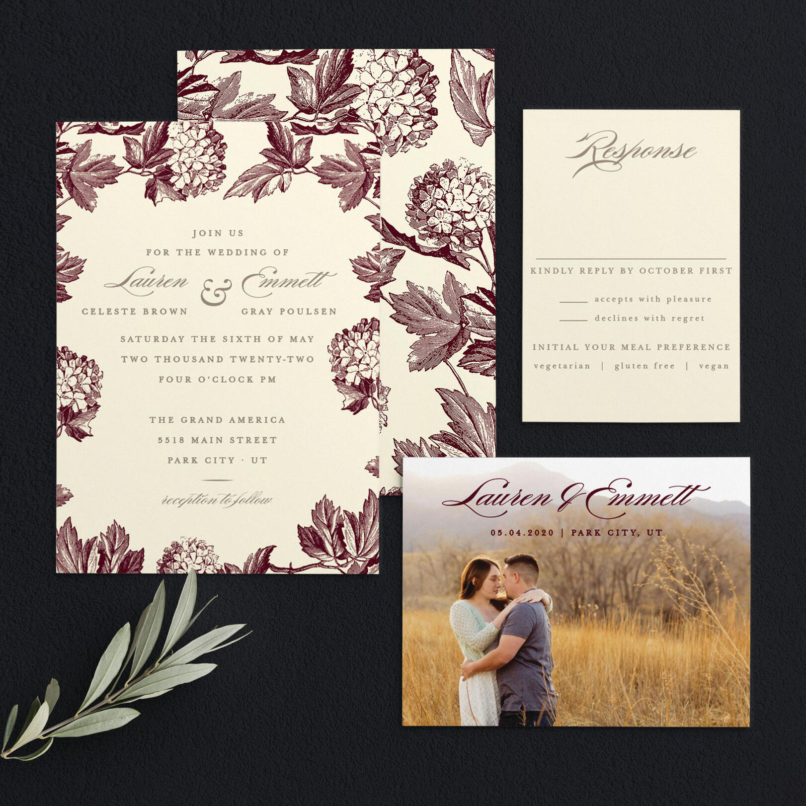 Hydrangea Frame Wedding Invitations by Basic Invite