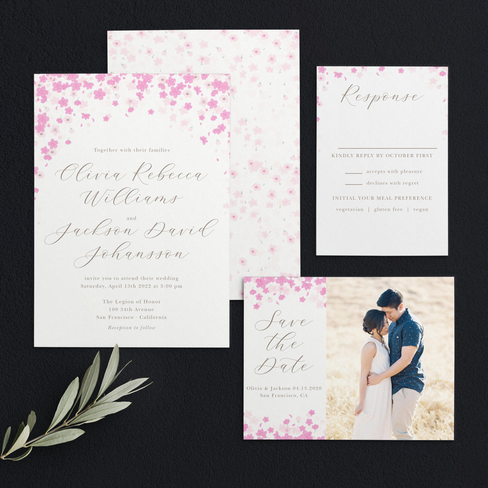 Cherry Blossoms Wedding Invitations by Basic Invite