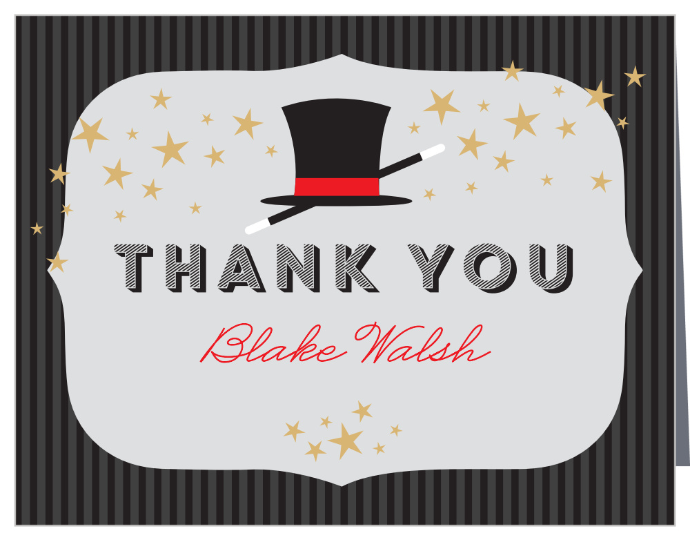 Magical Magician Bar Mitzvah Thank You Cards by Basic Invite
