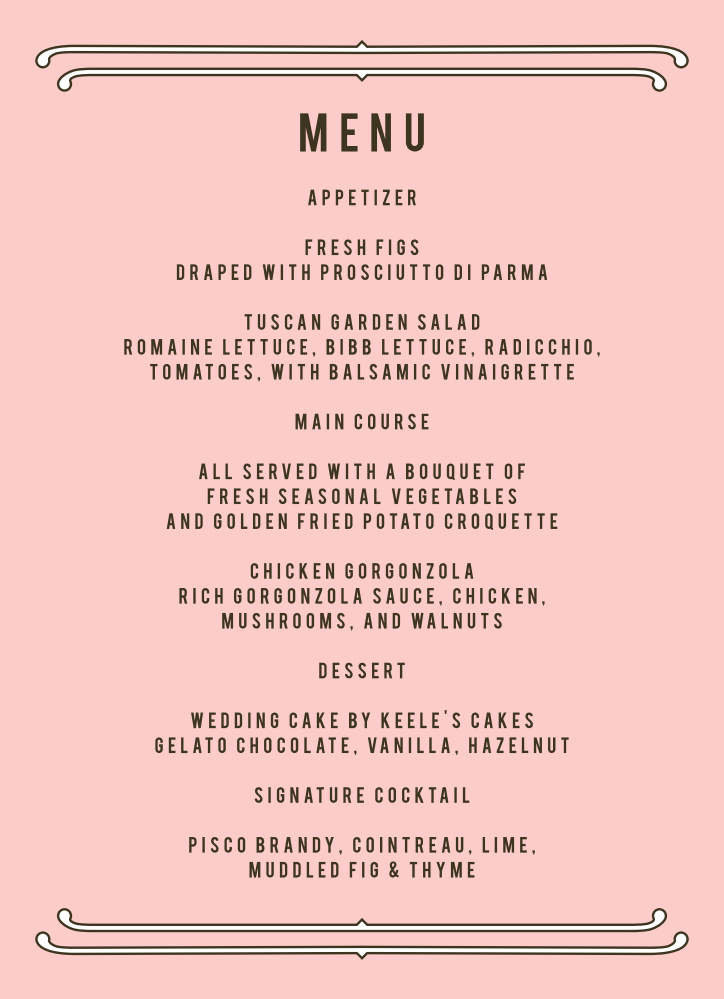 Vintage Union Wedding Menus by Basic Invite