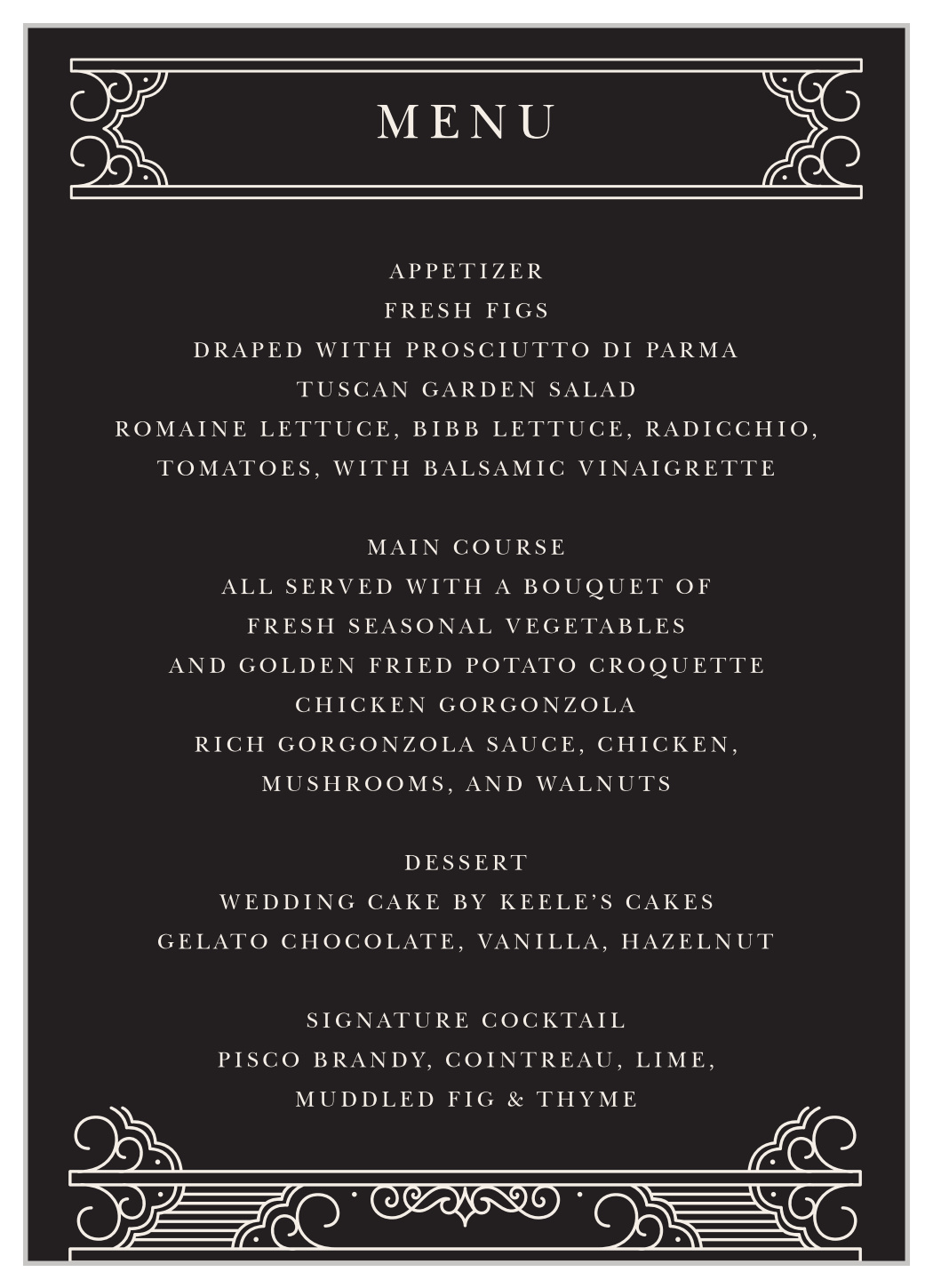 Our Union Wedding Menus by Basic Invite