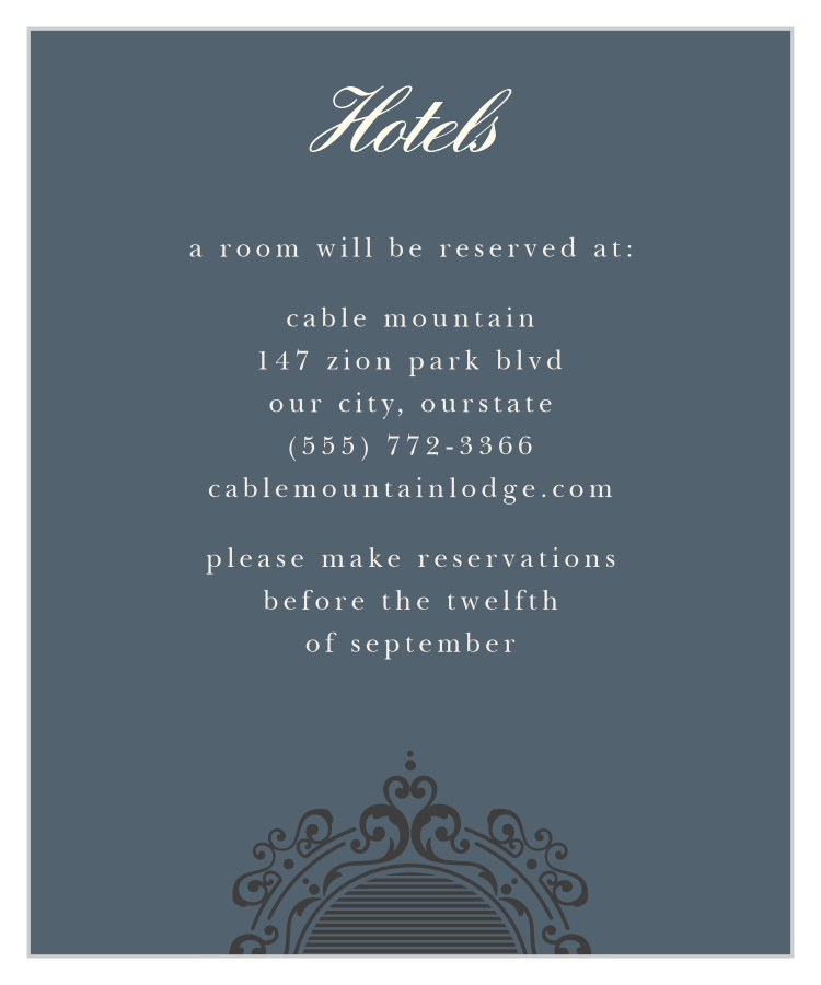 One Fine Day Accommodation Cards by Basic Invite
