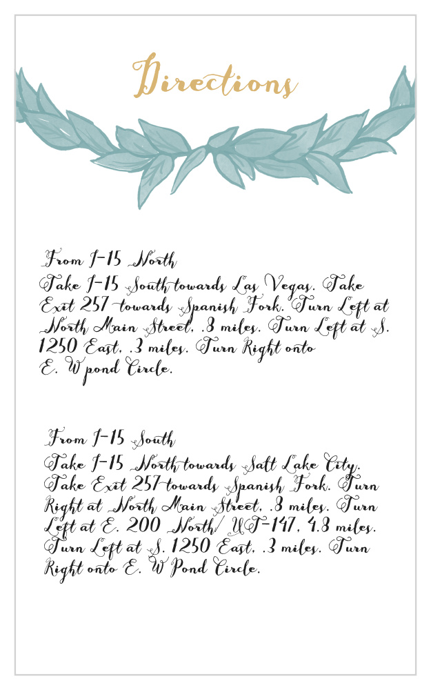Leafy Love Foil Directions Cards